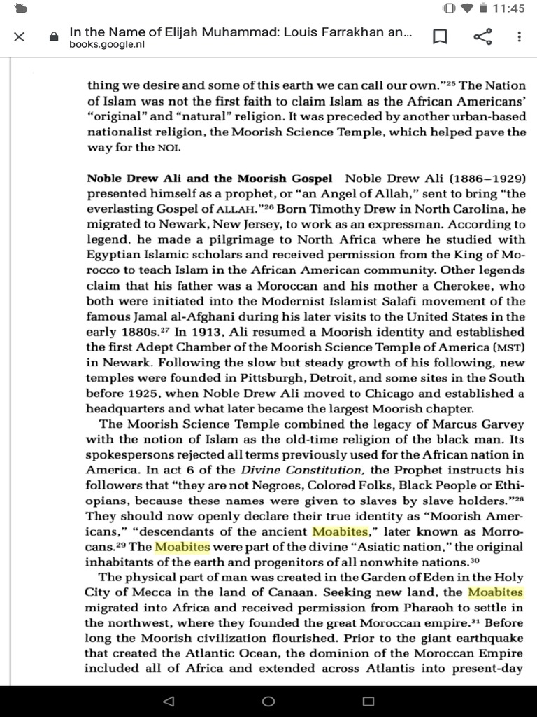 Noble Drew Ali Gospel (Moabites-Moors) | PDF