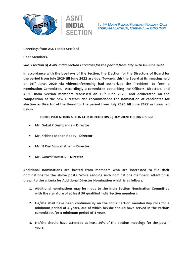 Election Circular | PDF