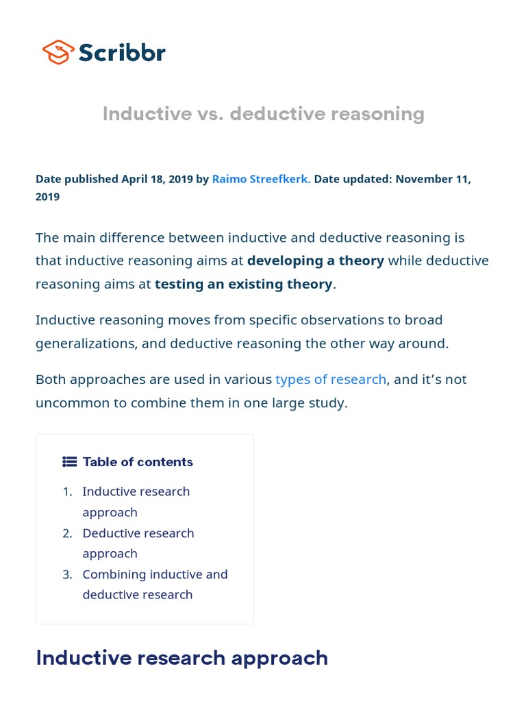 Inductive vs. Deductive Research Approach (With Examples) | PDF ...