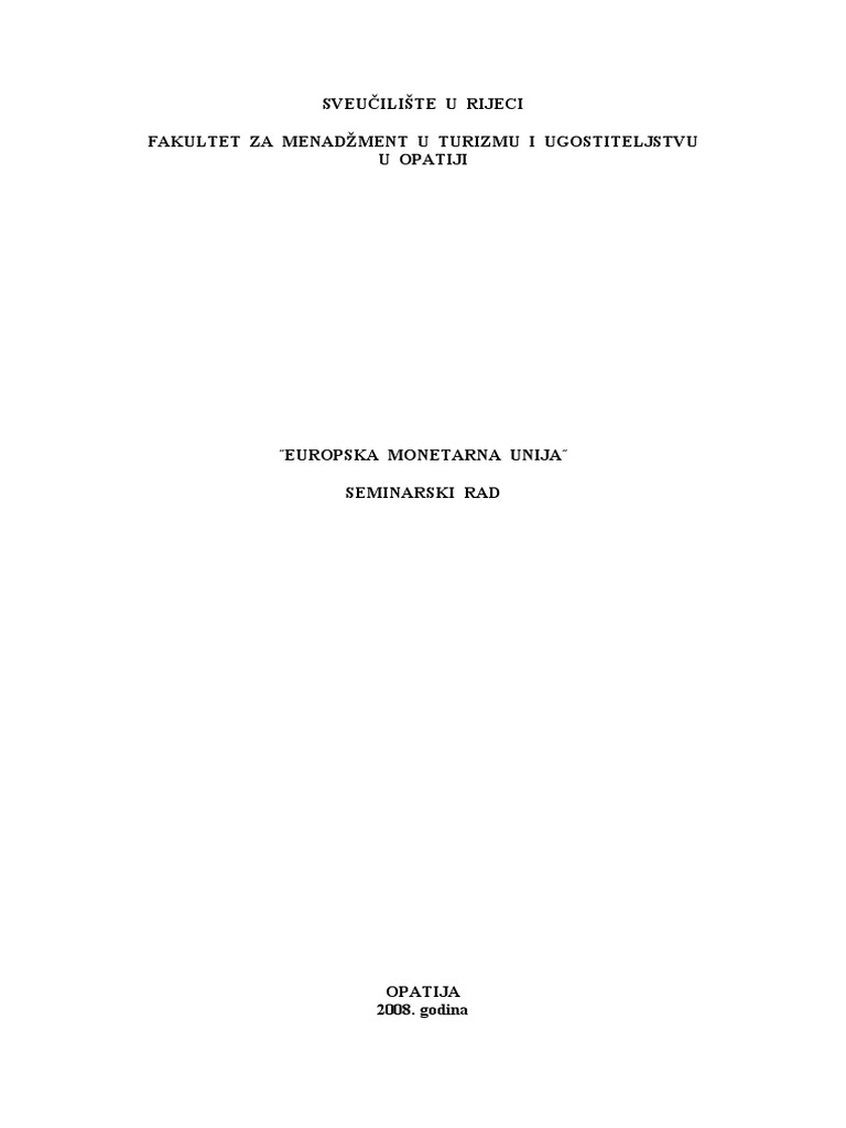 Europska Monetarna Unija | PDF