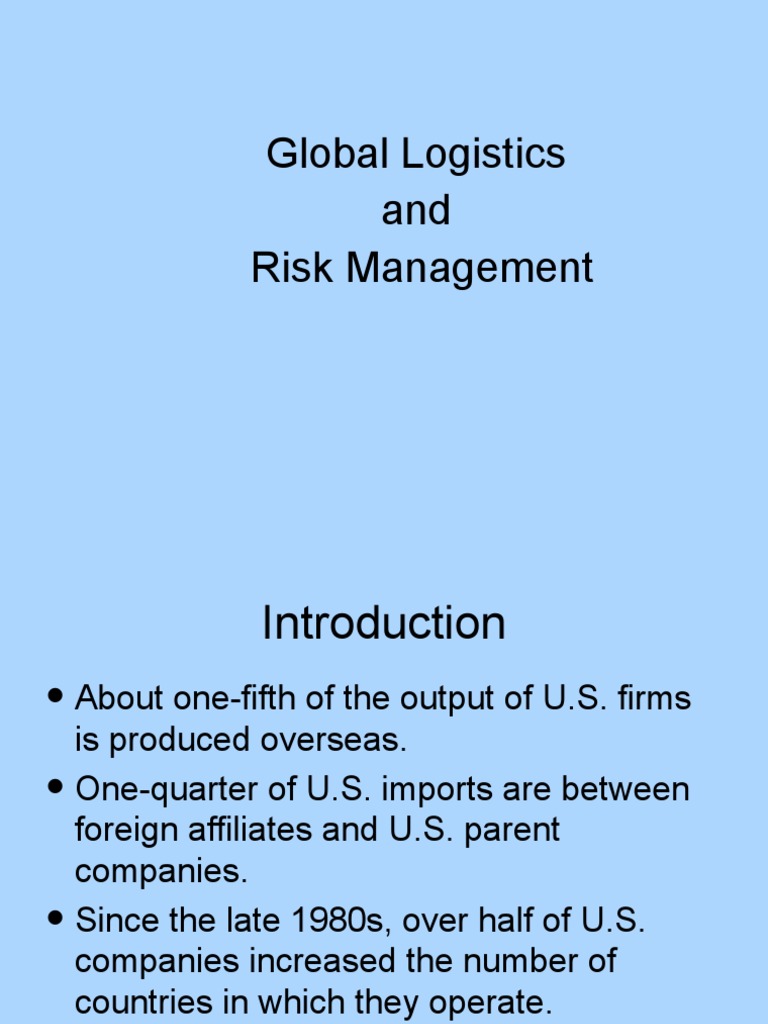 GU 13 Global Logistics Risk Management | PDF | Supply Chain | Logistics