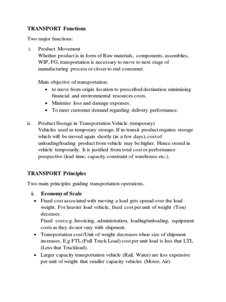 GU 02 TRANSPORT Principles and Participants | Download Free PDF ...