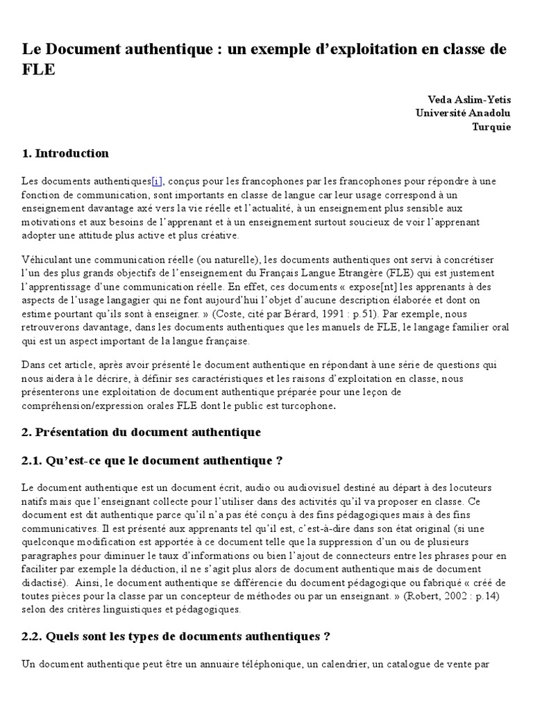 Utilisation des documents authentiques en FLE | PDF | Franc français | euro