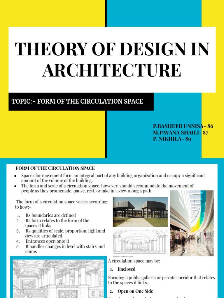 Theory of Design in Architecture: Topic:-Form of The Circulation Space ...
