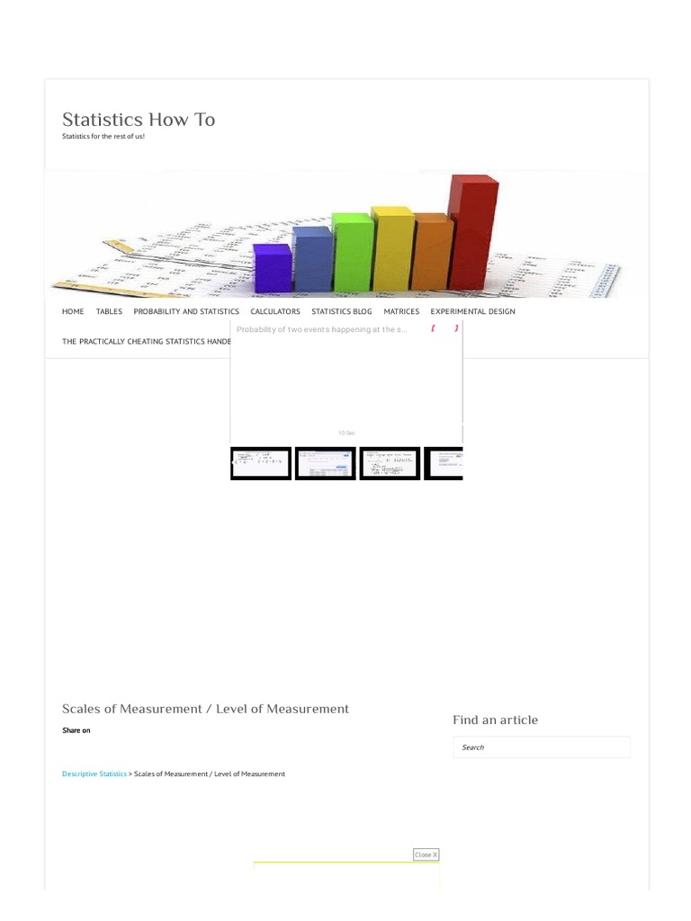 Scales of Measurement - Level of Measurement - Statistics How To | PDF ...