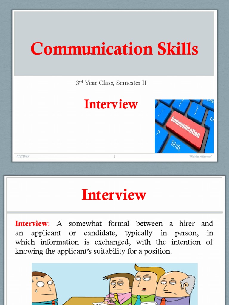 Communication Skills: Interview | PDF | Interview | Layoff