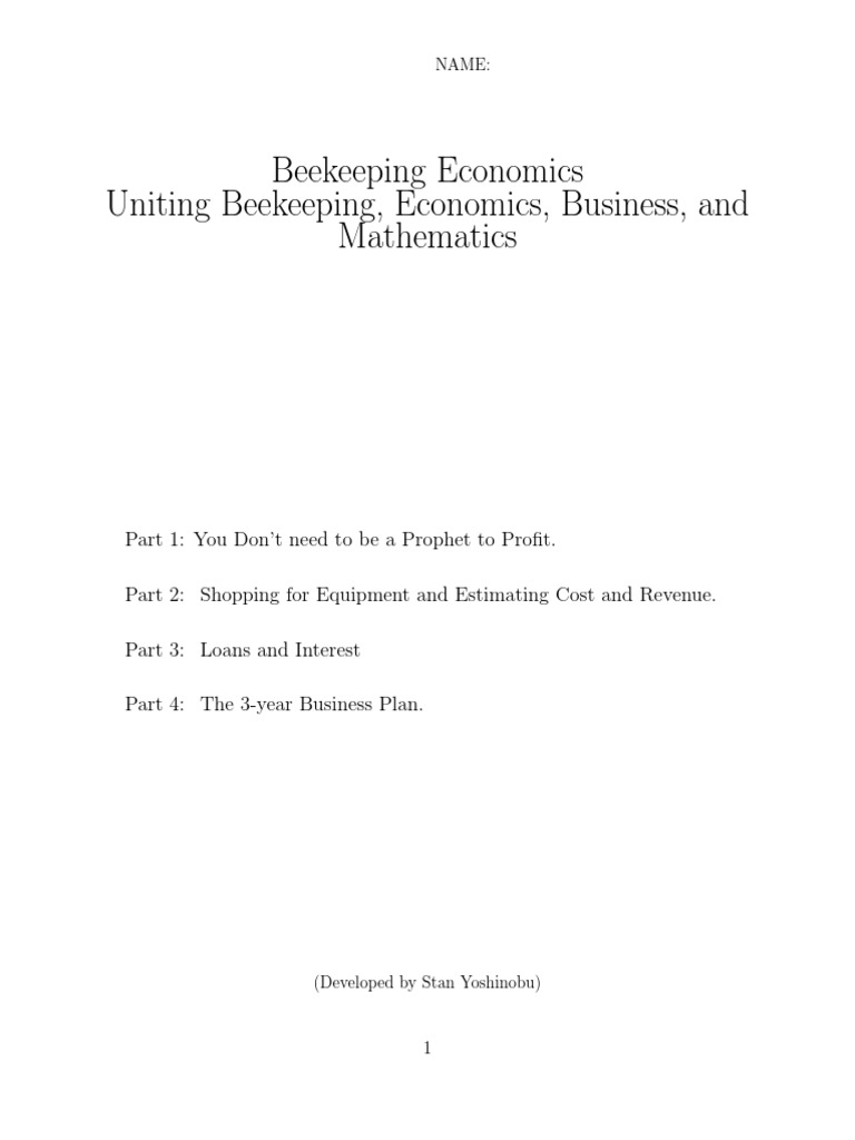 Beekeeping Business Plan Essentials | PDF | Honey Bee | Interest