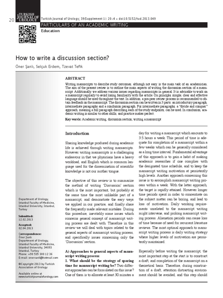 How To Write A Discussion Section | PDF | Paragraph | Motivation