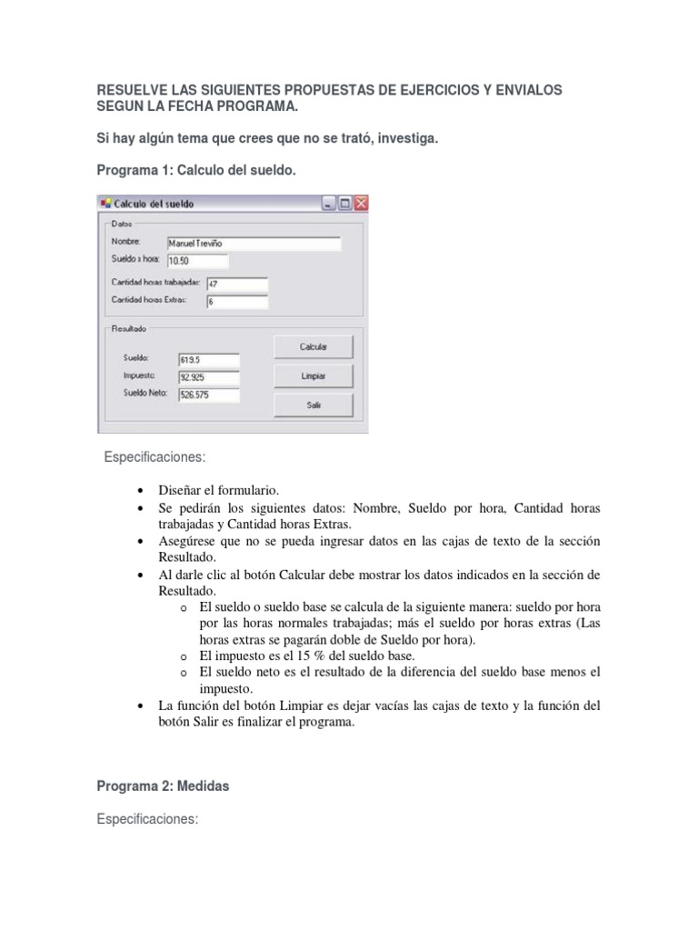 Ejercicios de Visual Basic | PDF | Informática | Software