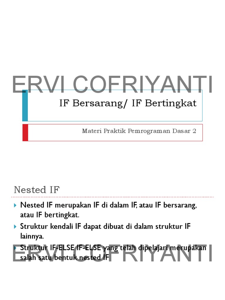 Struktur Nested IF dalam Pemrograman | PDF