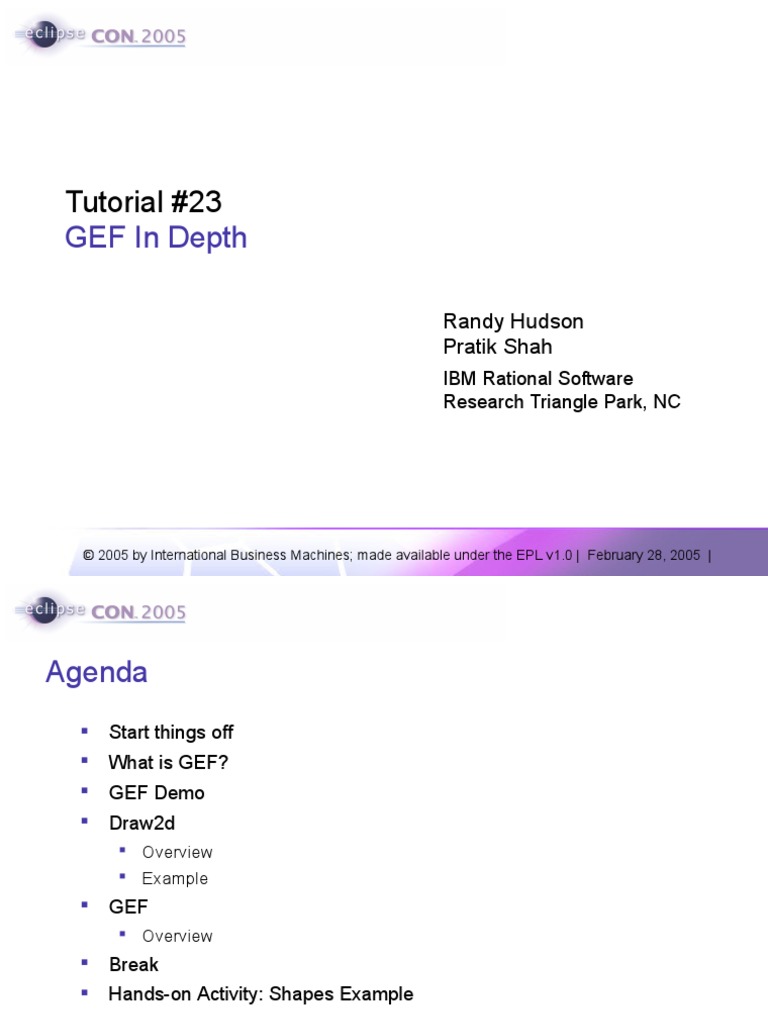GEF Tutorial 2005 | PDF | Eclipse (Software) | Computing Platforms