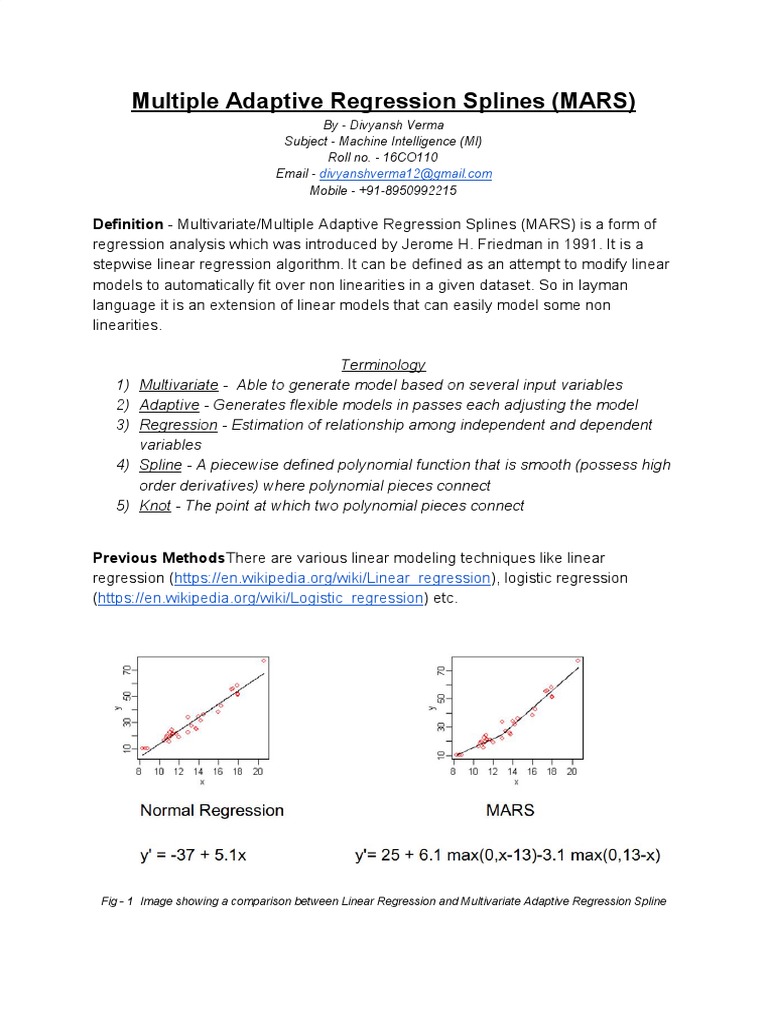 Mars PDF | PDF | Regression Analysis | Cross Validation (Statistics)