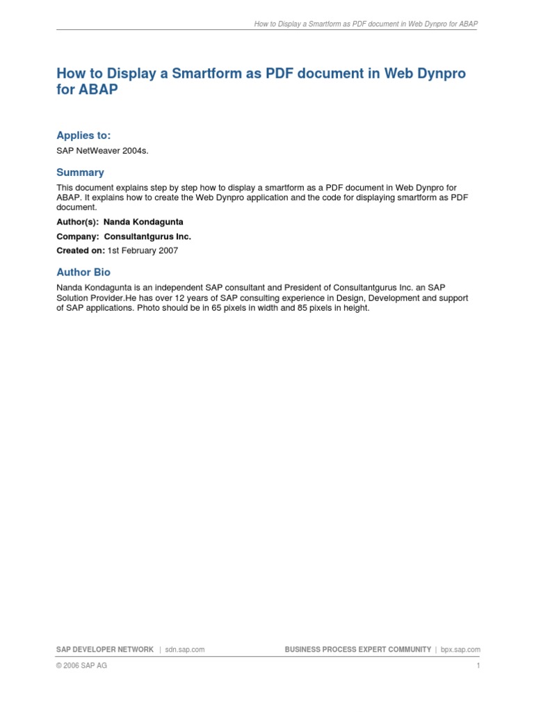 WD4A - Smartforms | PDF | Computer Programming | Information Technology