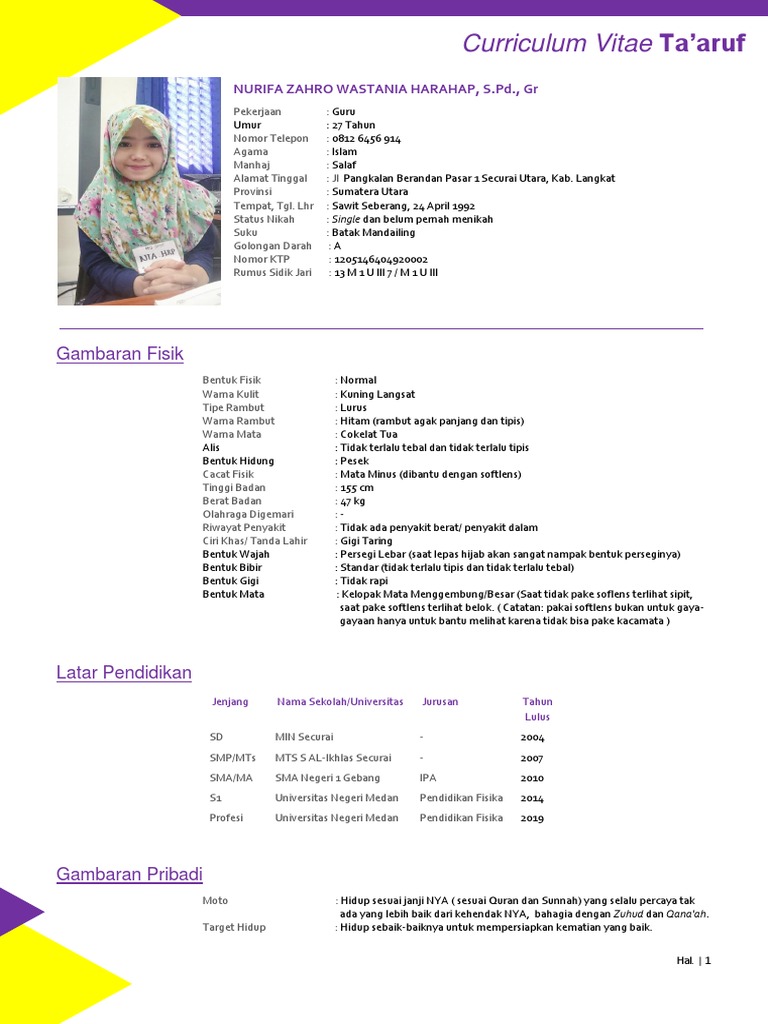 CV Taaruf PDF | PDF