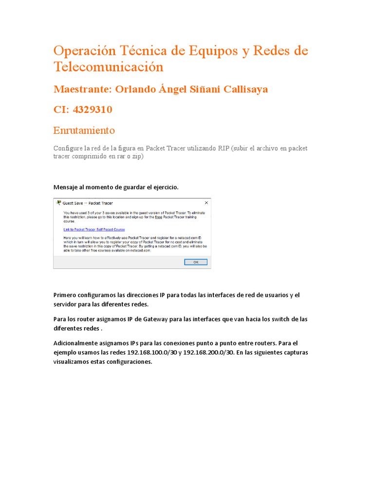 Ejercicio Enrutamiento | PDF