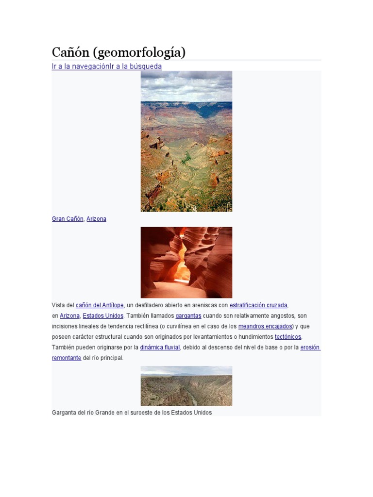 Cañon | PDF | Cañón | Accidentes geográficos de erosión