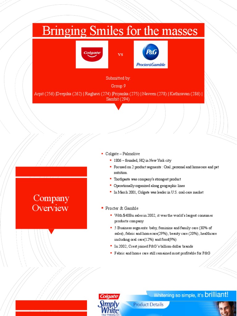 Bringing Smiles For The Masses - Colgate Vs PNG | PDF | Procter ...