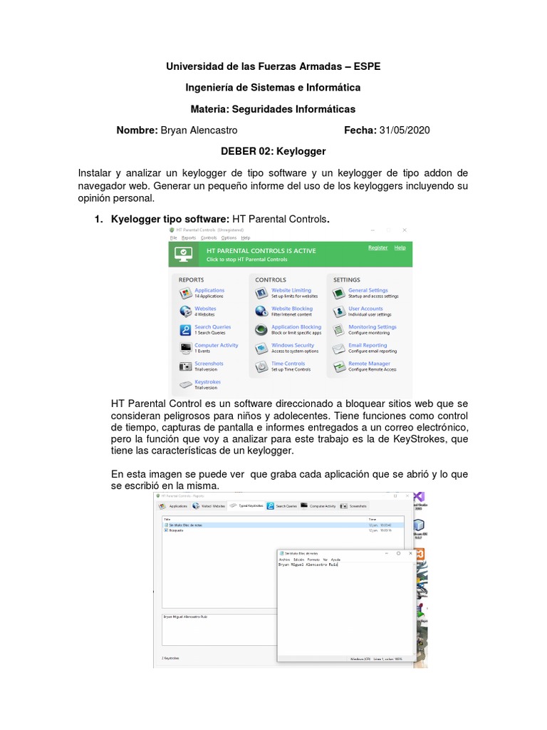 Analisis de Un Keylogger de Tipo Software y Un Keylogger de Tipo Addon | PDF | Software ...