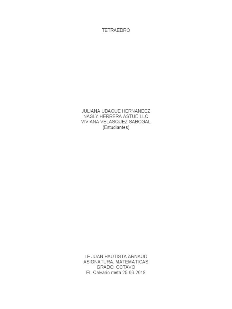 Tetraedro: Figuras Sólidas en Matemáticas | PDF | Tetraedro | Triángulo