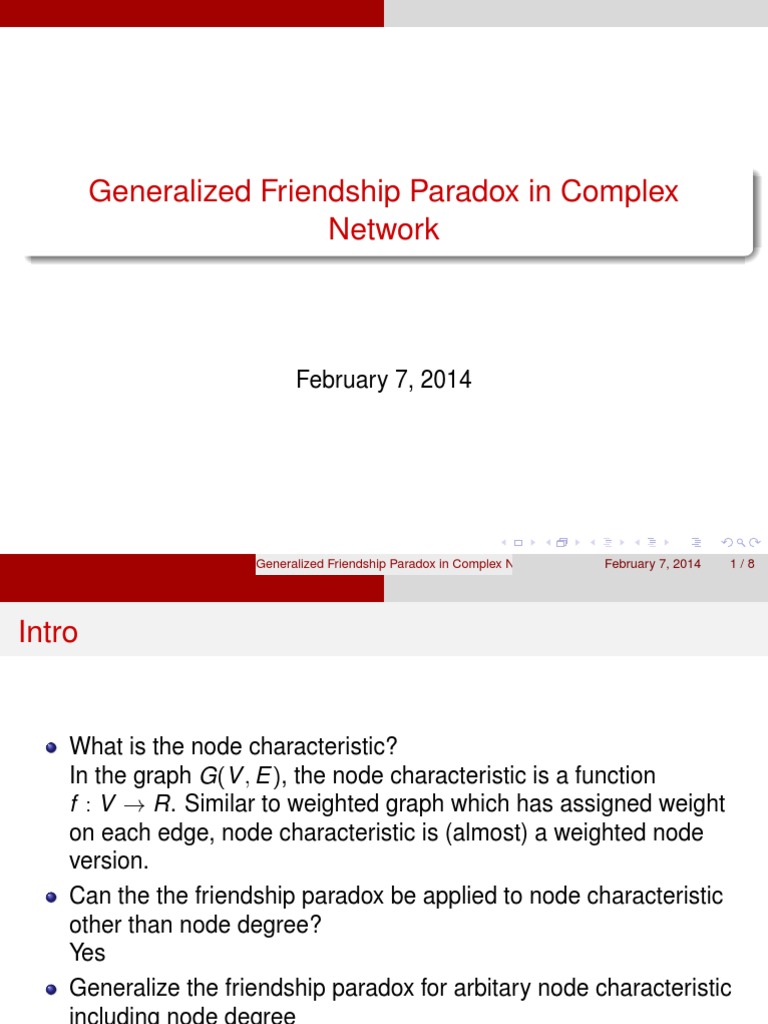 Generalized Friendship Paradox in Complex Networks | PDF | Vertex ...