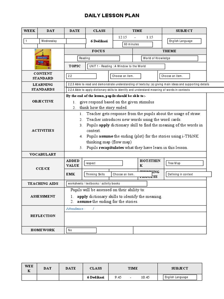 Daily Lesson Plan: Attendance | PDF | Lesson Plan | Teachers