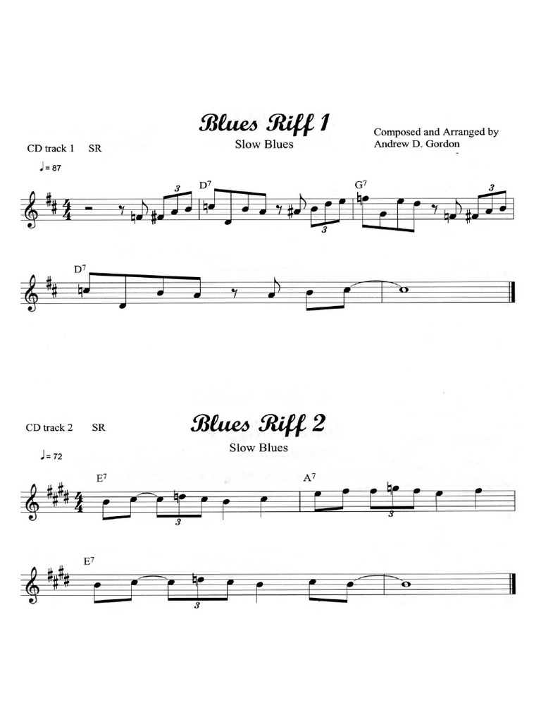 Andrew D. Gordon - Blues Riff For Tenor Saxophone (BB) PDF | PDF