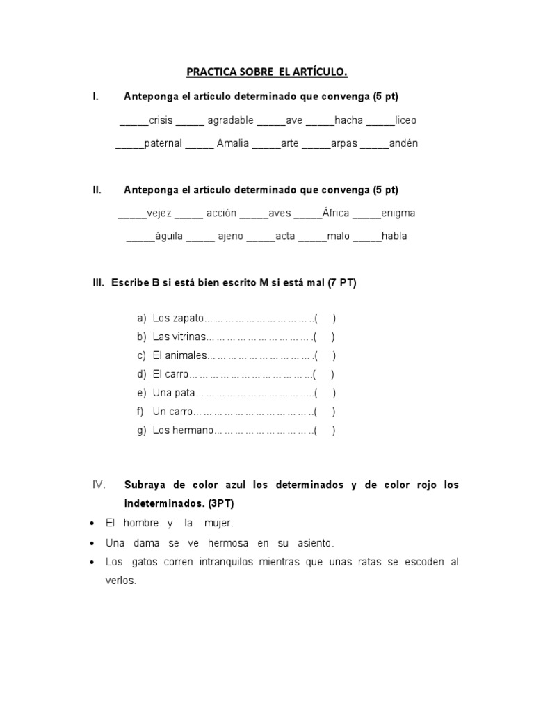 Ejercicios Prácticos sobre el Artículo | PDF | Juegos y actividades ...
