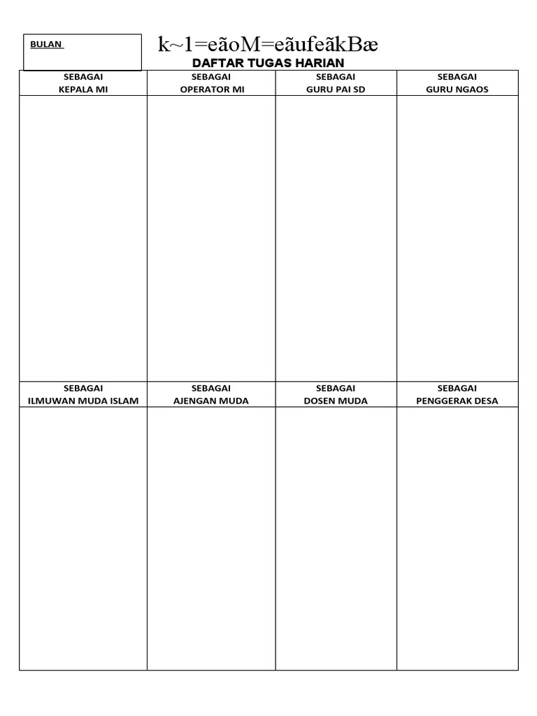 Daftar Tugas Harian | PDF
