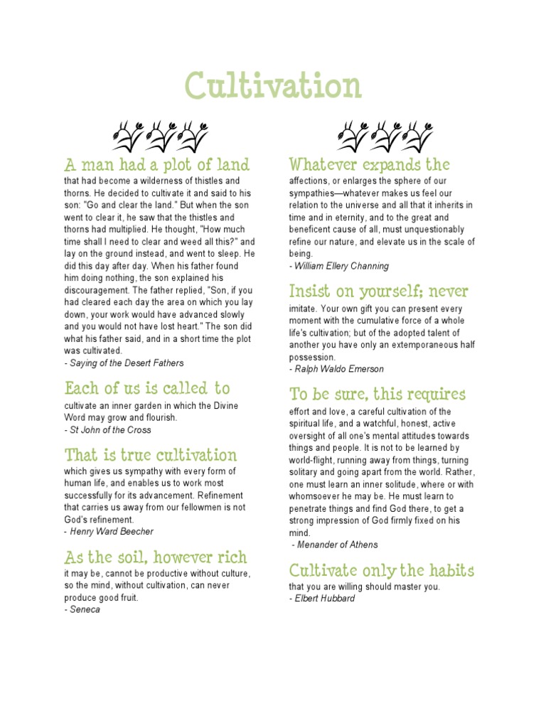 Quotes on Cultivation and Growth | PDF