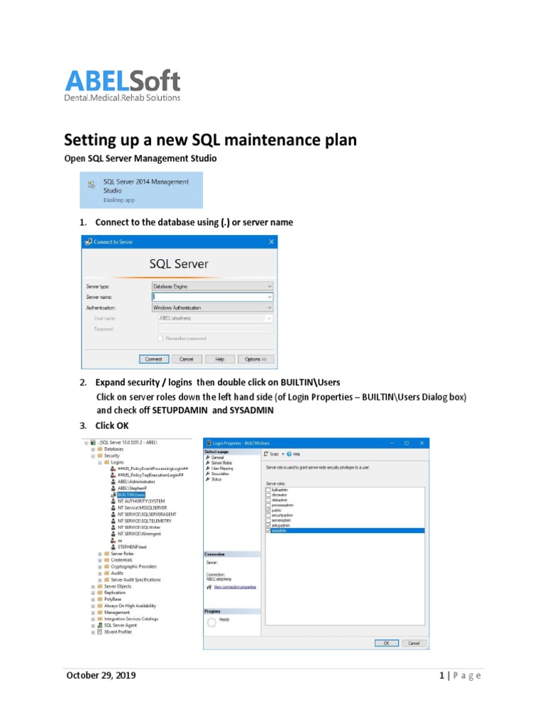 Creating SQL SERVER Maintenance Plan PDF | PDF | Backup | Database Transaction