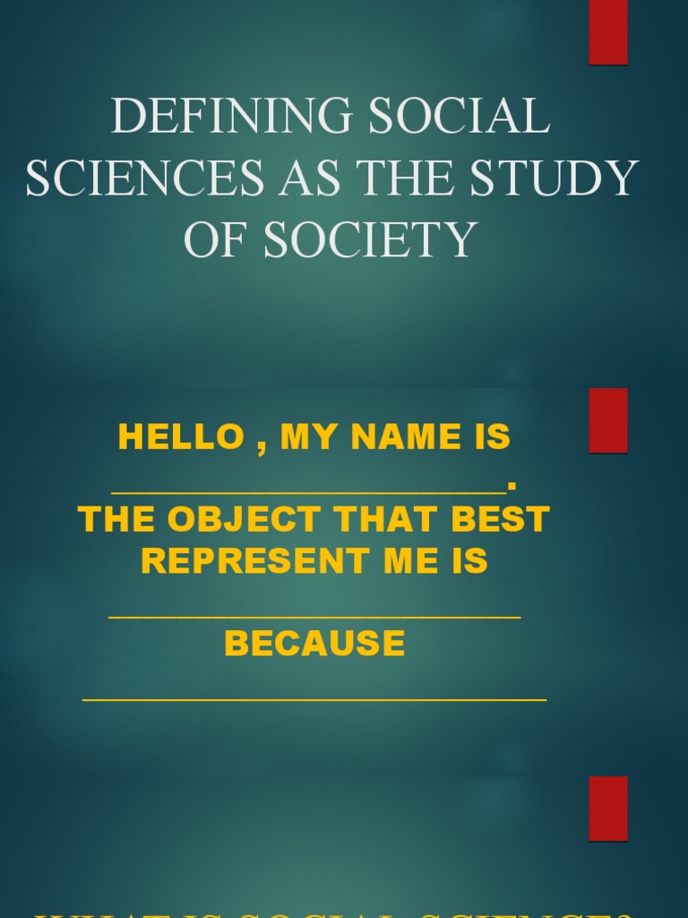 Defining Social Sciences As The Study of Society | PDF