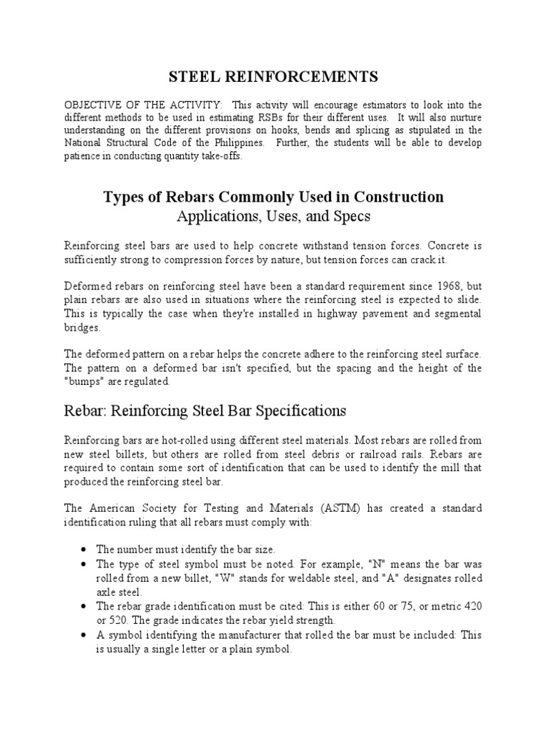 Estimating Steel Reinforcements in Construction | PDF | Corrosion ...