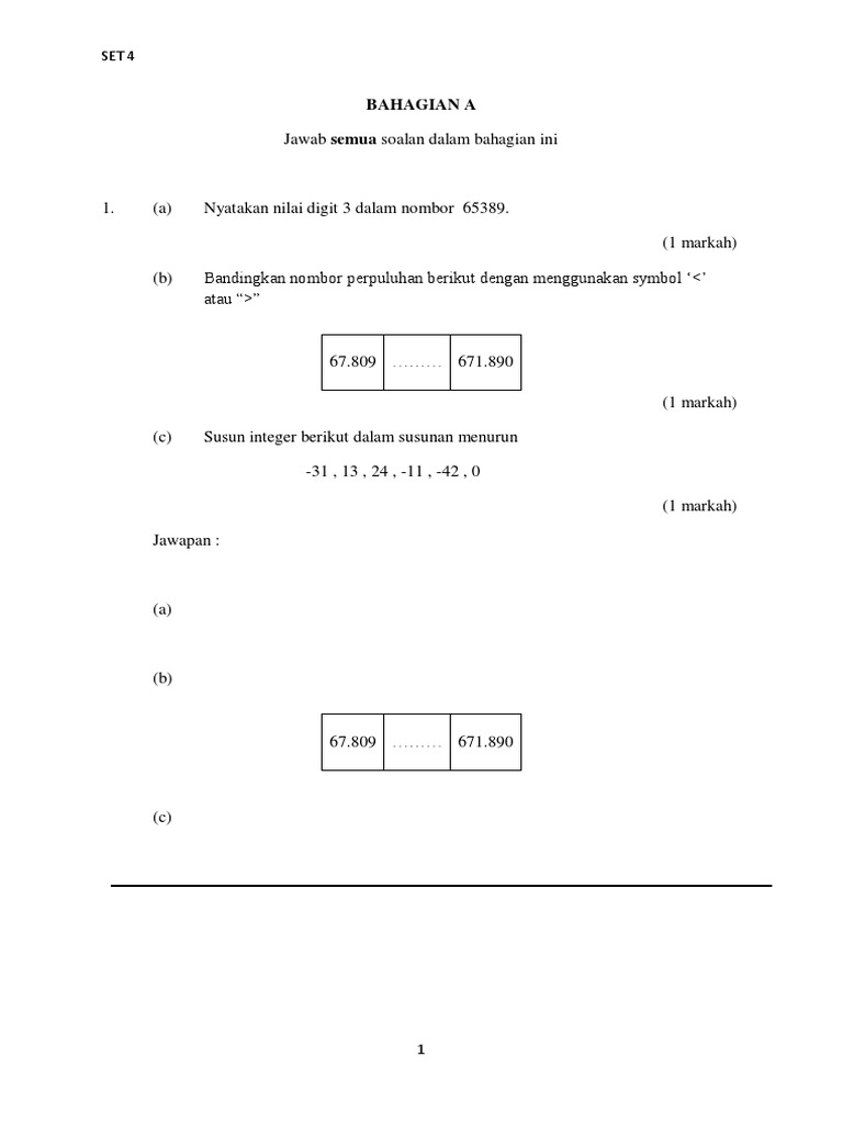 Set 4: Modul Matematik Mpak | PDF