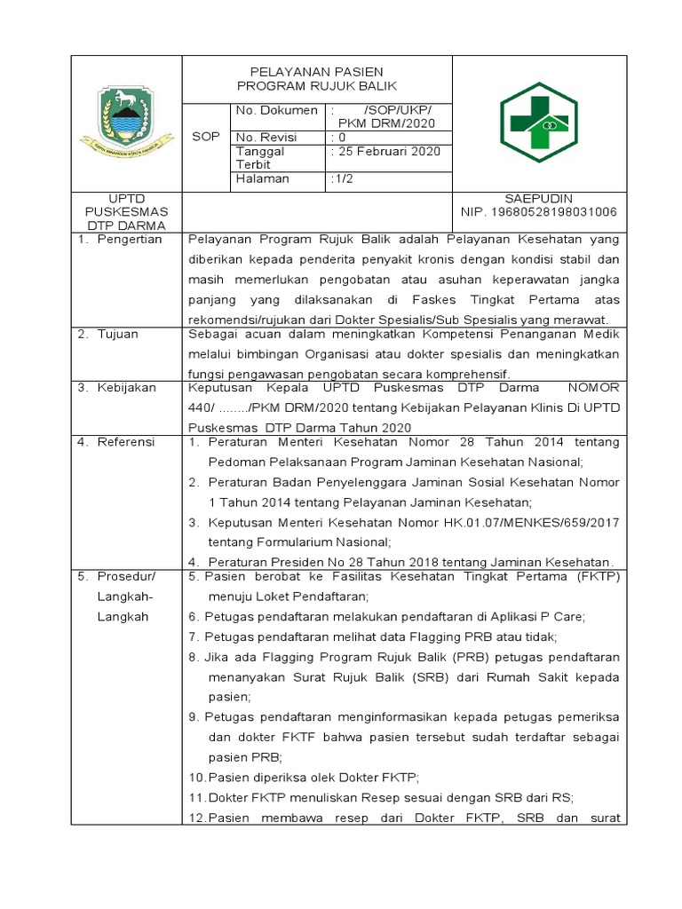 Pelayanan Pasien Program Rujuk Balik | PDF