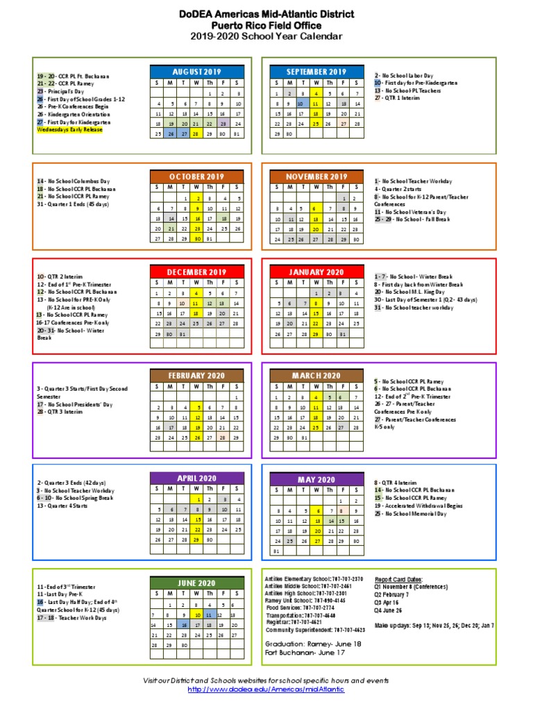 Puerto Rico 2019 2020 Calendar PDF | PDF | Academic Term | Educational ...