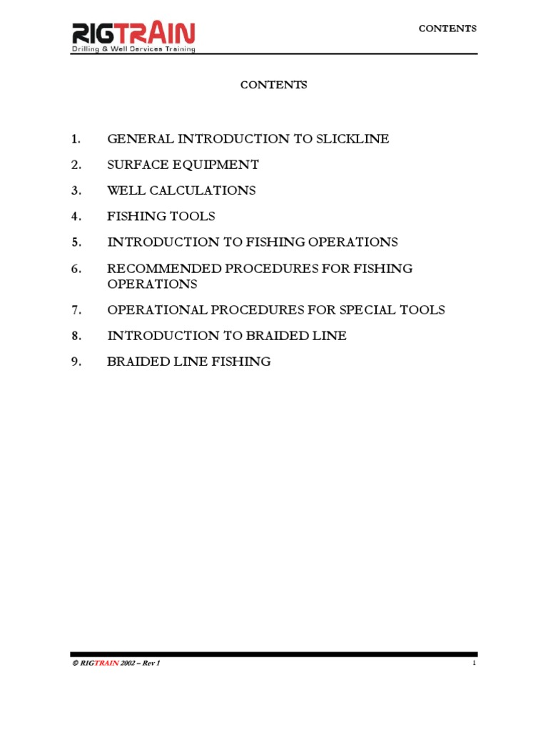 63 Rig Train Wireline Fishing 5 Day | PDF | Fracture | Steel