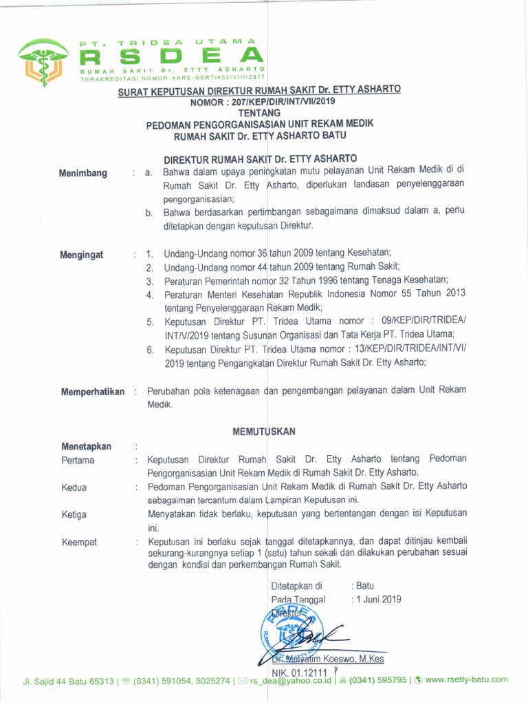 SK Pedoman Pengorganisasian RM | PDF