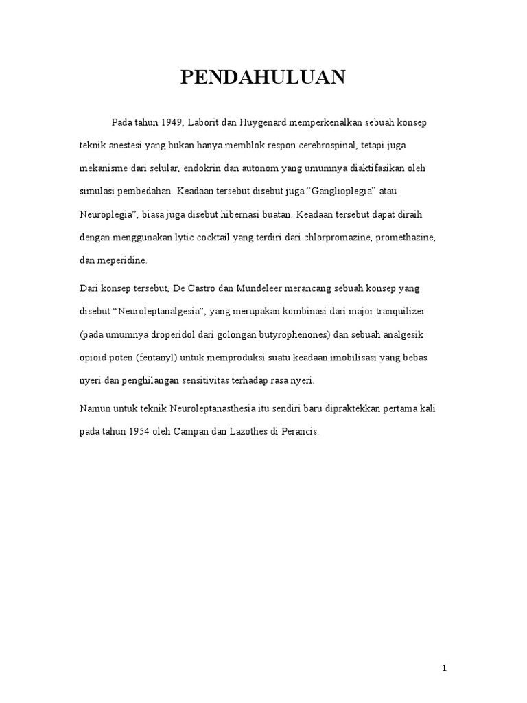 Neuroleptic Anesthesia | PDF | Sains & Matematika