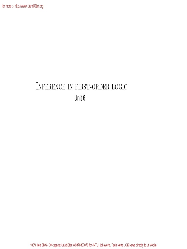 First-Order Logic Inference Methods | PDF | Logic | Syntax (Logic)