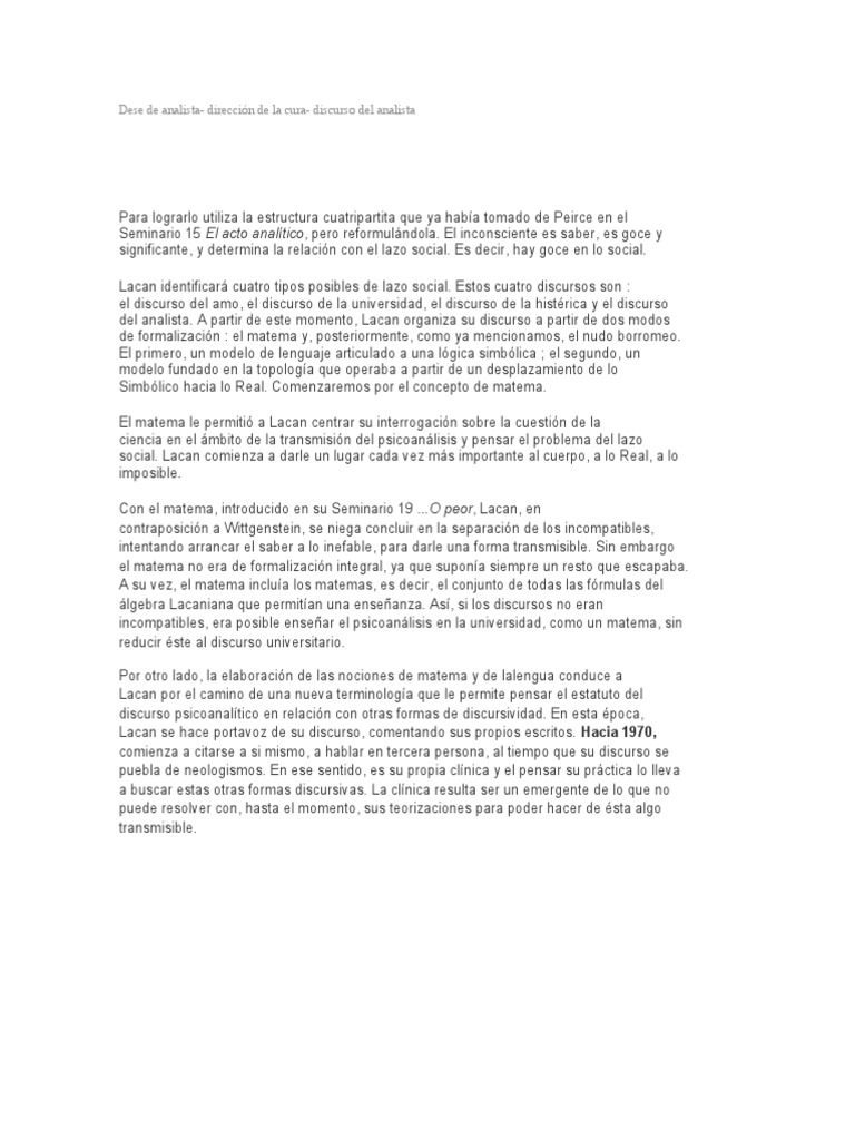 Lazo Social | Descargar gratis PDF | Jacques Lacan | Psicoanálisis