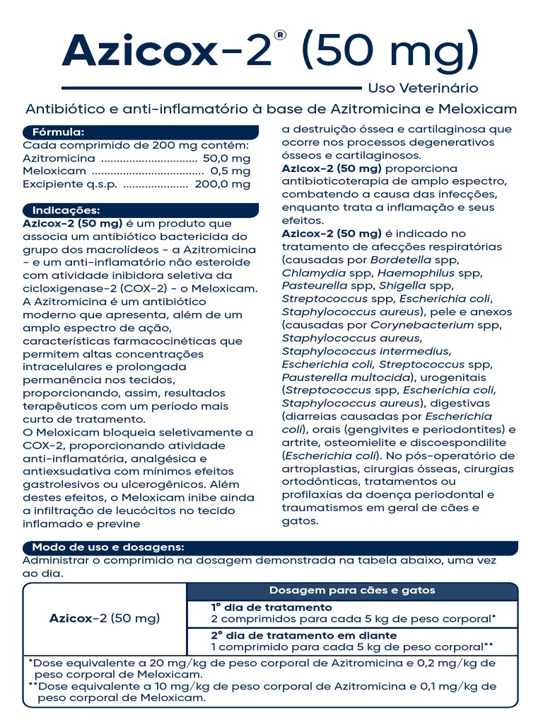 Azicox 2 - Bula 50MG PDF | PDF | Doenças e distúrbios | RTT