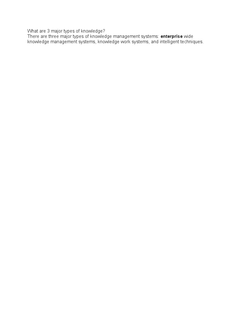 What Are 3 Major Types of Knowledge | PDF | Computers