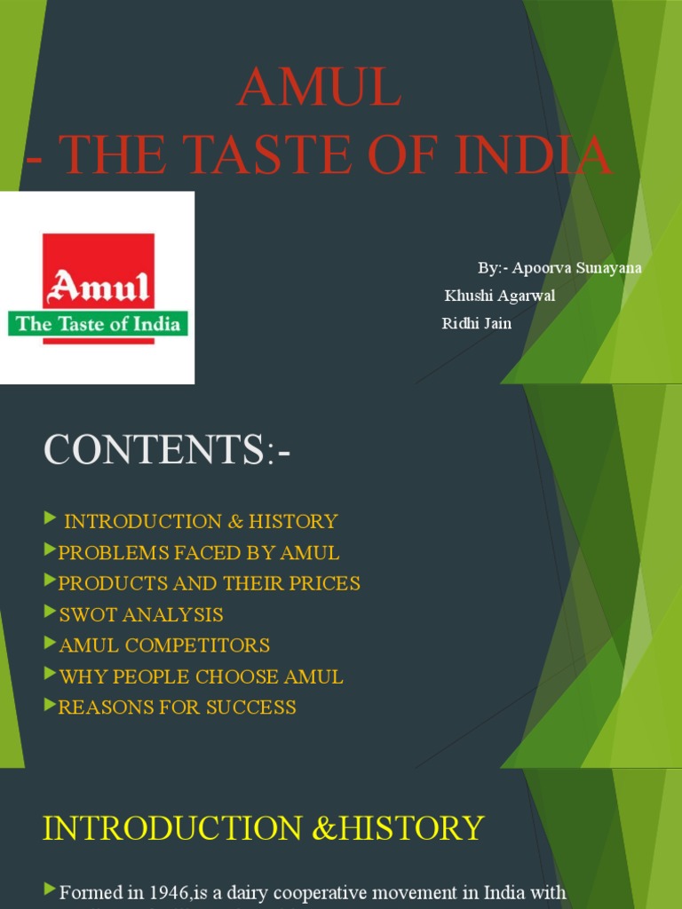 AMUL PPT by Khushi and Appu | PDF | Dairy | Food And Drink