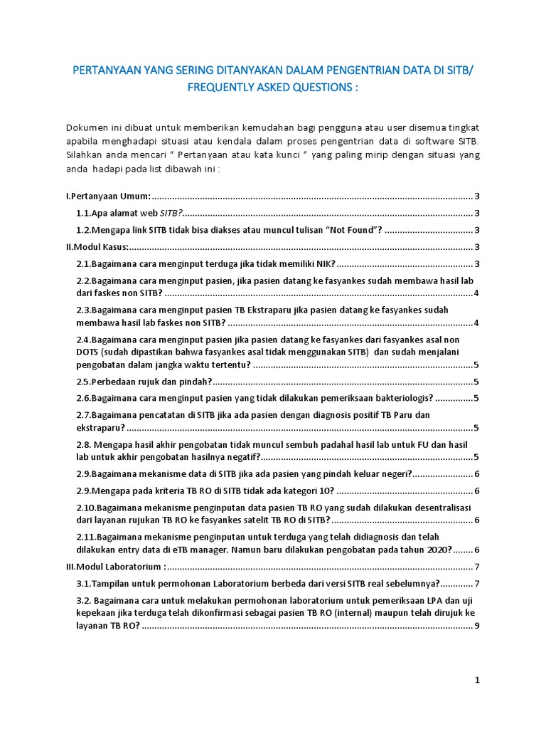 Faq Sitb - 21042020 | PDF