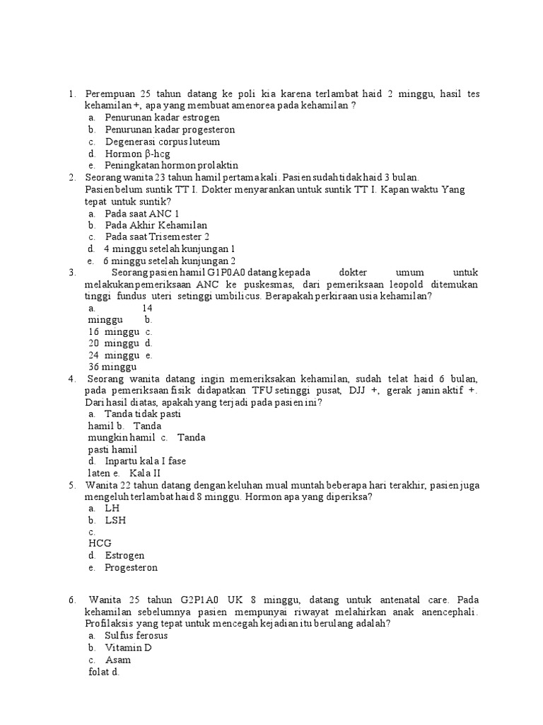 291 - Soal Bimbingan Obsgyn | PDF