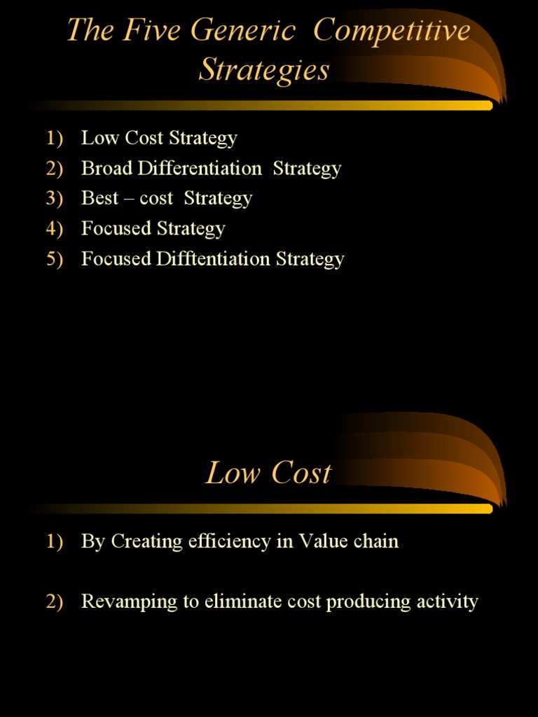 02326module II Generic Competitive Strategies | PDF