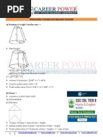 Solid Mensuration Formulas | PDF | Area | Triangle