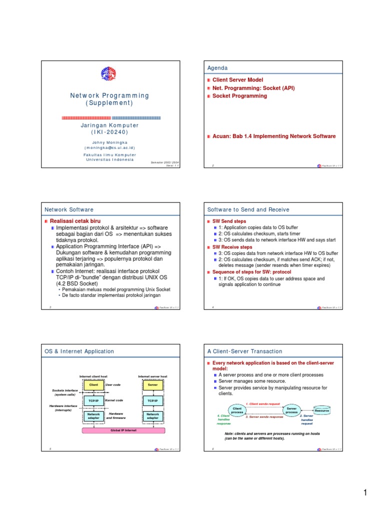 Network Programming Supplement Client Server Model Net Programming Socket Api Socket 0817