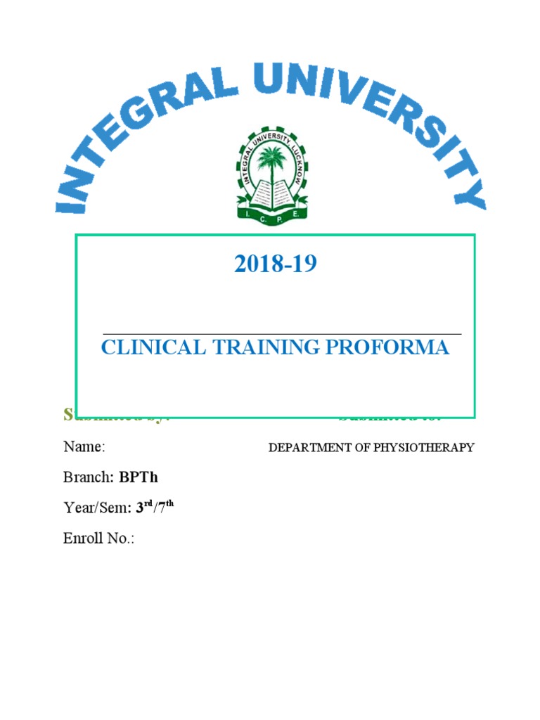 Clinical Training Proforma: Submitted by | PDF