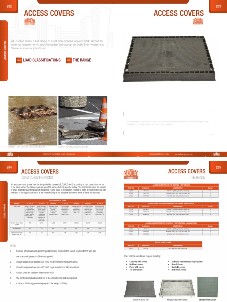 Access Covers Access Covers: The Range Load Classifications | PDF ...
